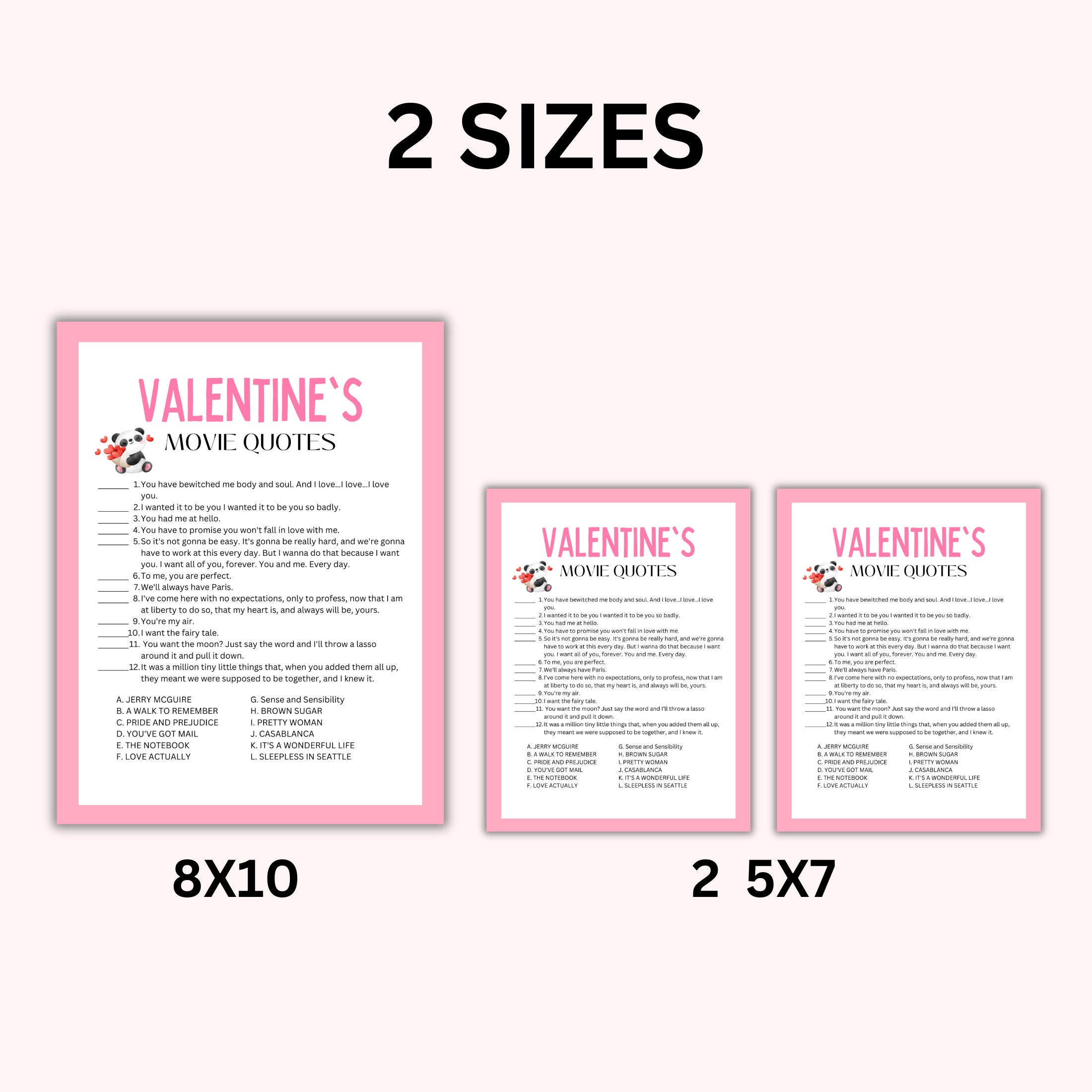 Movie Quote Valentine's Party Game, Valentines Party Game and Activity ...