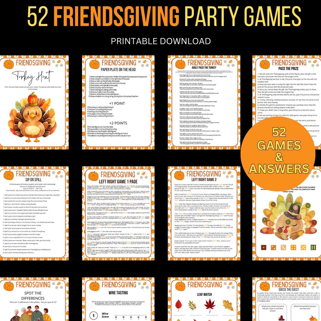 Friendsgiving Game Bundle, Friendsgiving Games, Friendsgiving Games for ...