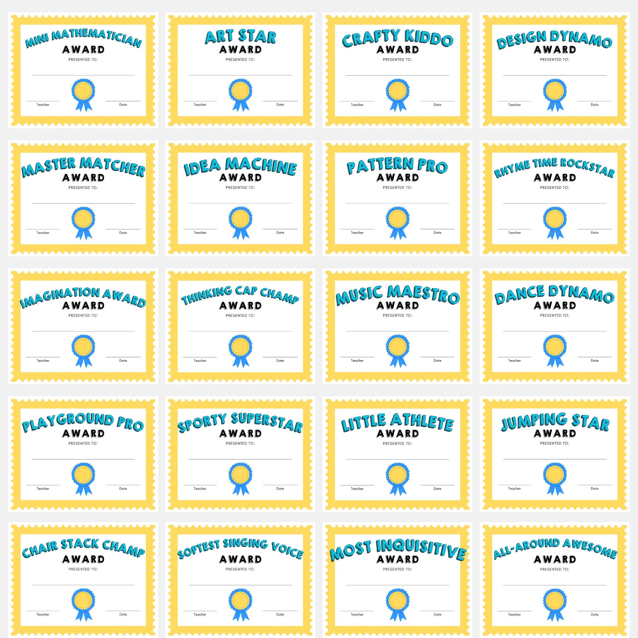 Editable Daycare Awards, Kindergarten Awards, End of Year Student ...