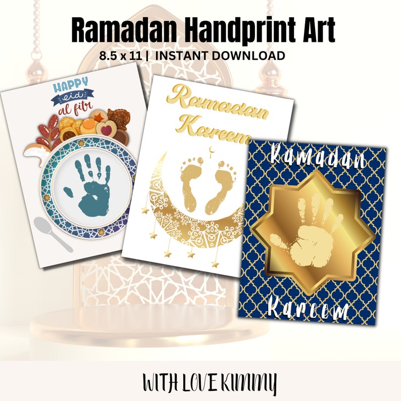 10 Ramadan Footprint Handprint Craft ART Printable, EID Preschool Art ...
