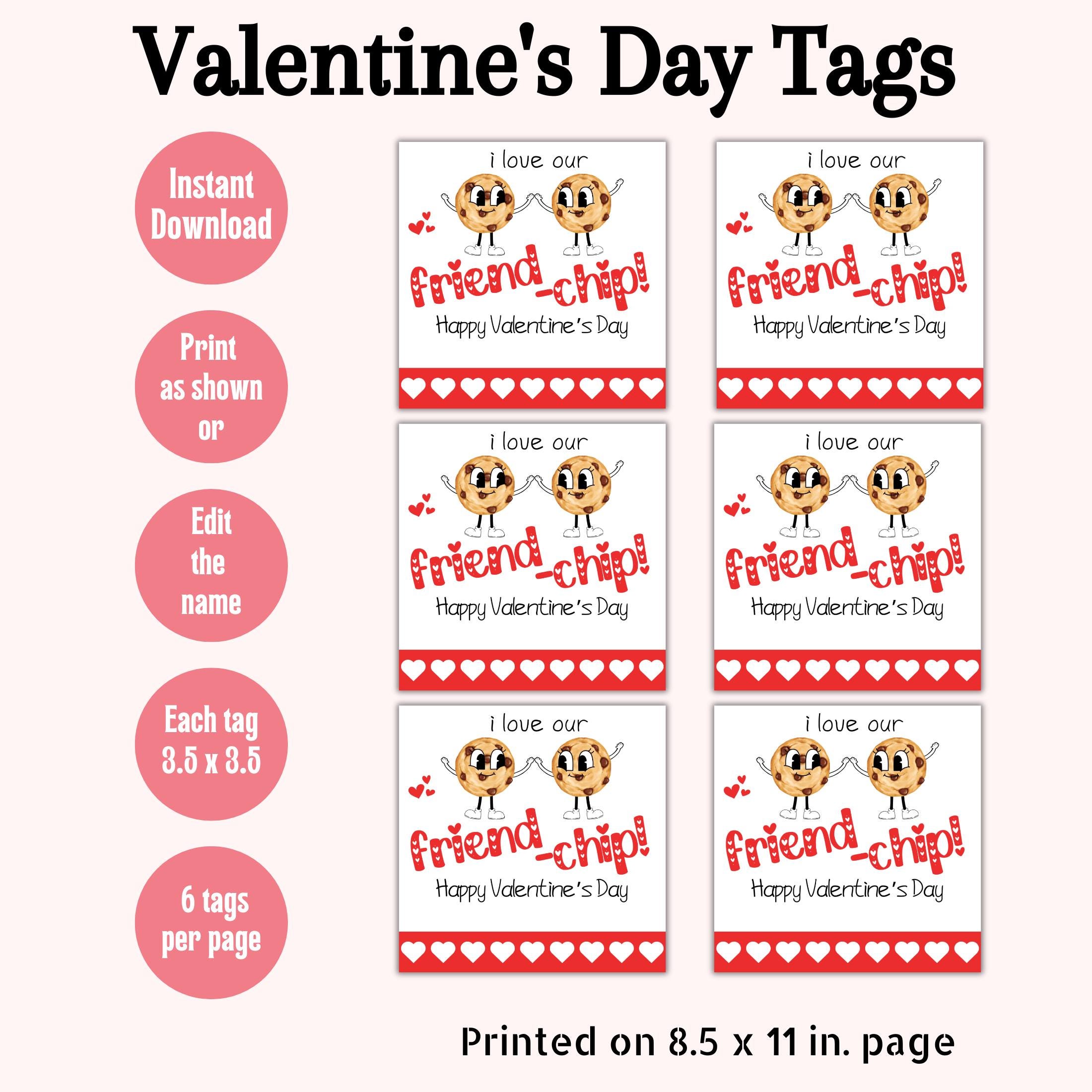 Teacher Valentines Gift Tag, Printable Valentine Gifts Tags, Valentines ...