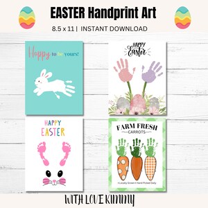 Easter Handprint Footprint Craft Printable Bundle, Preschool Craft ...