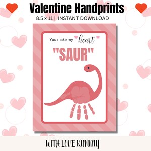 Valentine Handprint Craft ART Printable, Valentine Preschool Art ...
