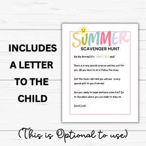 Summer Outdoor Scavenger Hunt for Kids, 25 Summer Hunt Clues, Editable ...