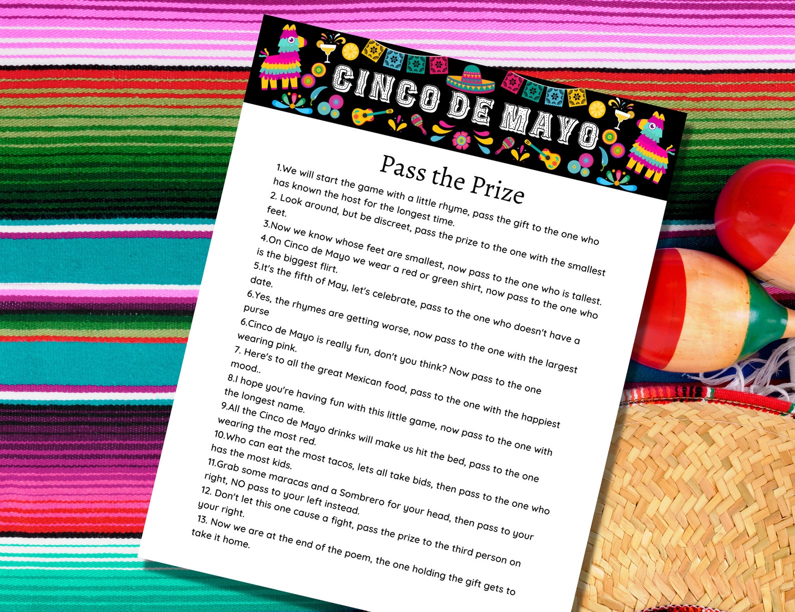 Cinco De Mayo Game, Cinco De Mayo Printable, Cinco De Mayo Party Games ...