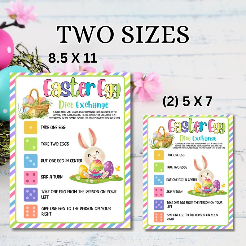 Dice Easter Egg Exchange Game, Easter Dice Game, Kids Adults Family ...