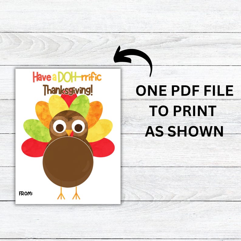 Kids Thanksgiving Play Dough Cards, Class Thanksgiving Favors Tags ...