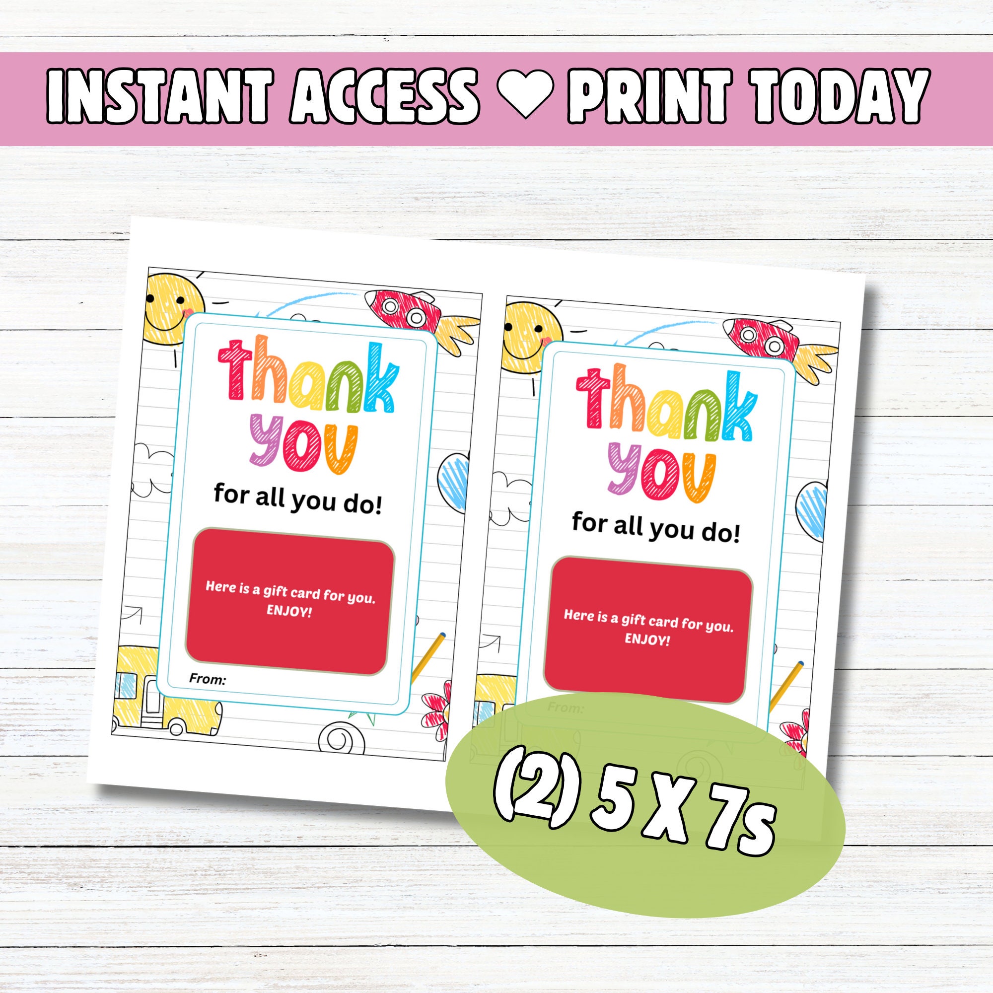 Teacher Appreciation Printable Gift Card Holder, Teacher Gift Card ...