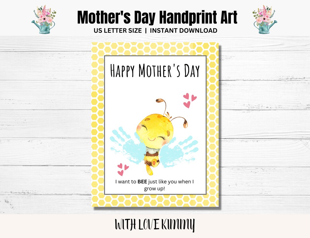 Mother's Day Handprint Activity, Mother's Day Printable, Happy Mother's ...