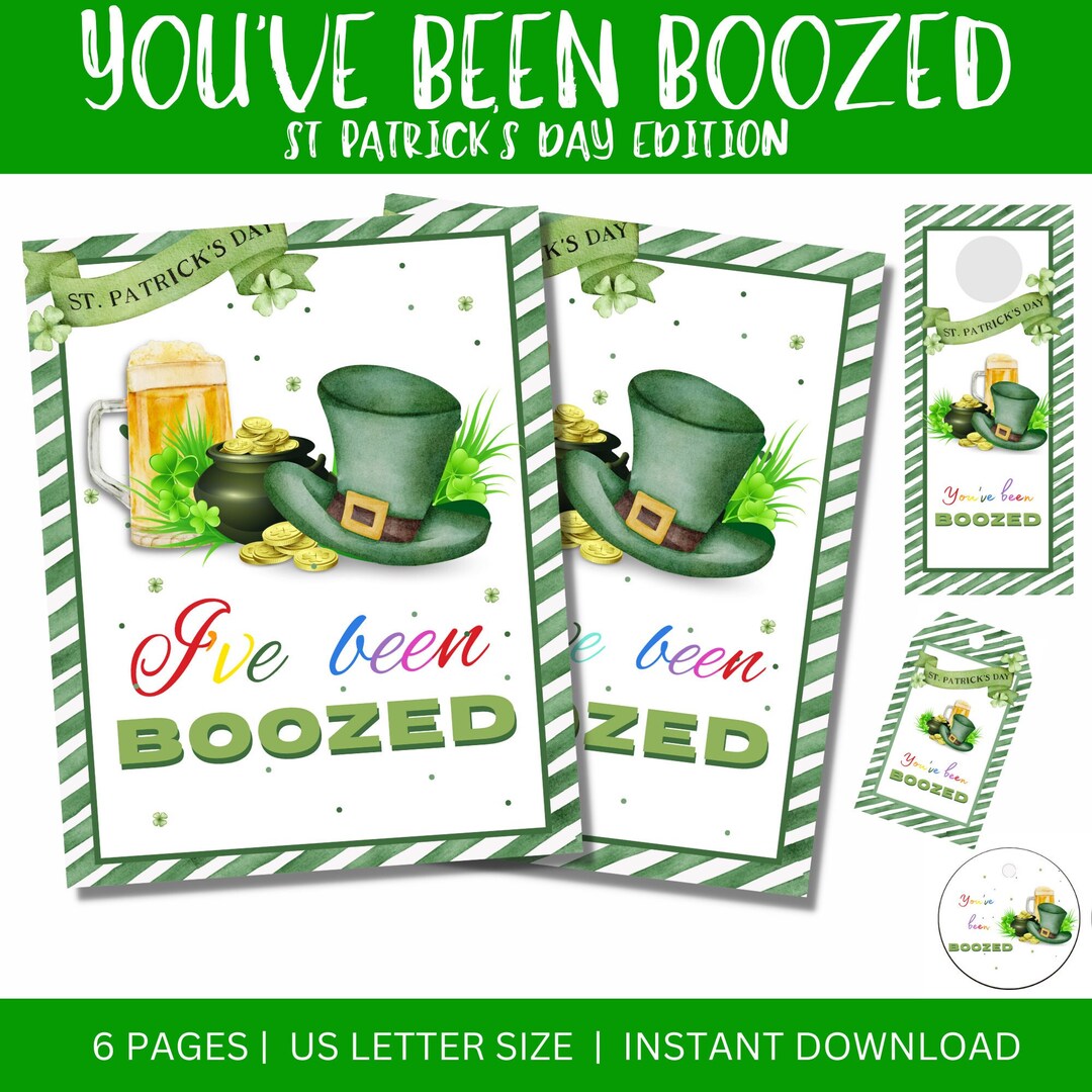 You've Been Boozed Printable Bundle, We've Been Pinched Kit, I've Been ...