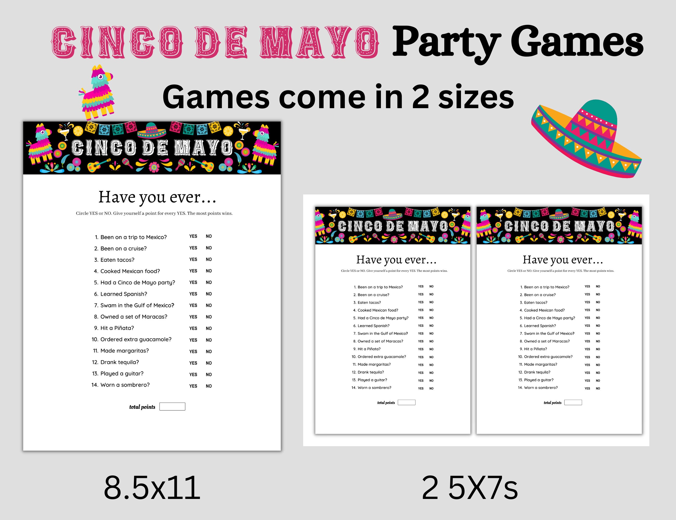 Cinco De Mayo Game, Cinco De Mayo Printable, Cinco De Mayo Party Games ...