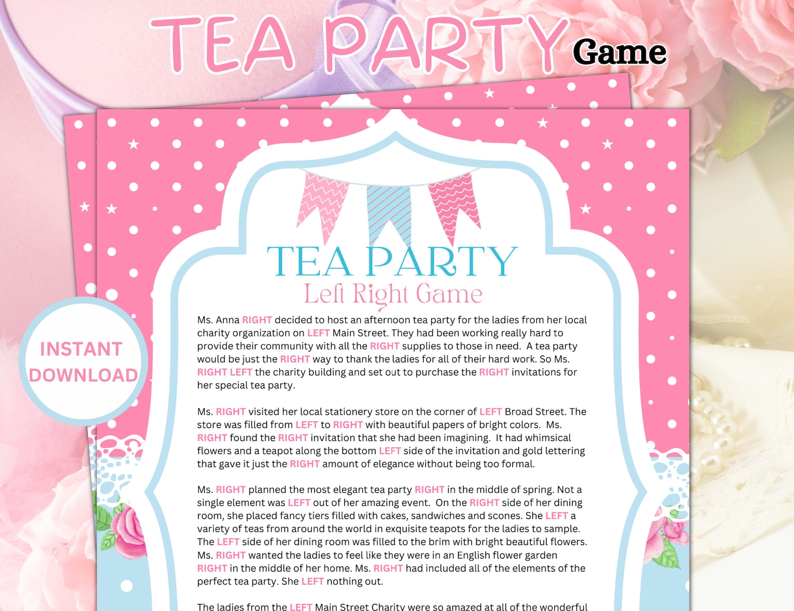 Printable Tea Party Game,tea Party Birthday,tea Party Baby Shower, Tea ...