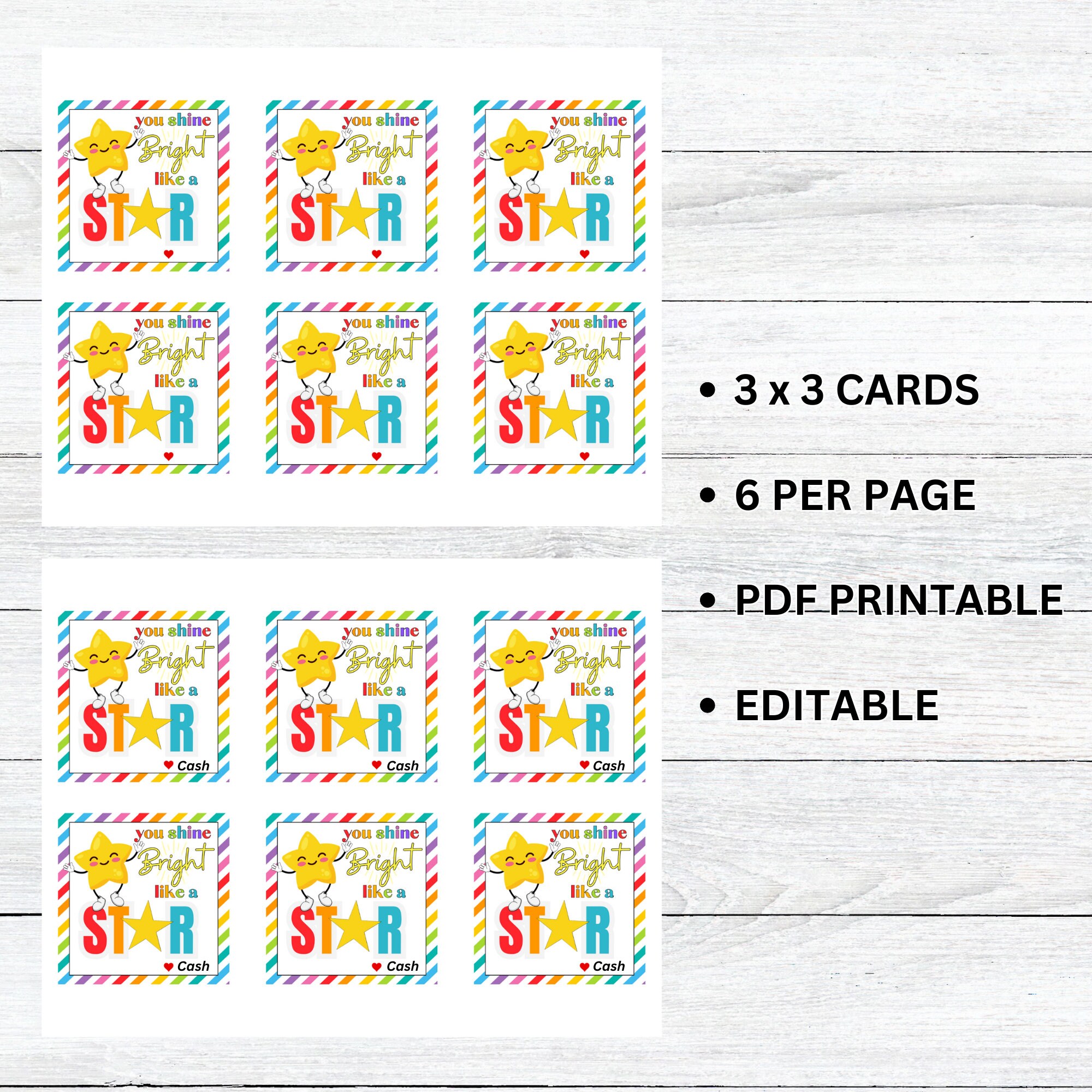 Editable You Shine Bright Like a Star Gift Tag, Teacher Appreciation ...