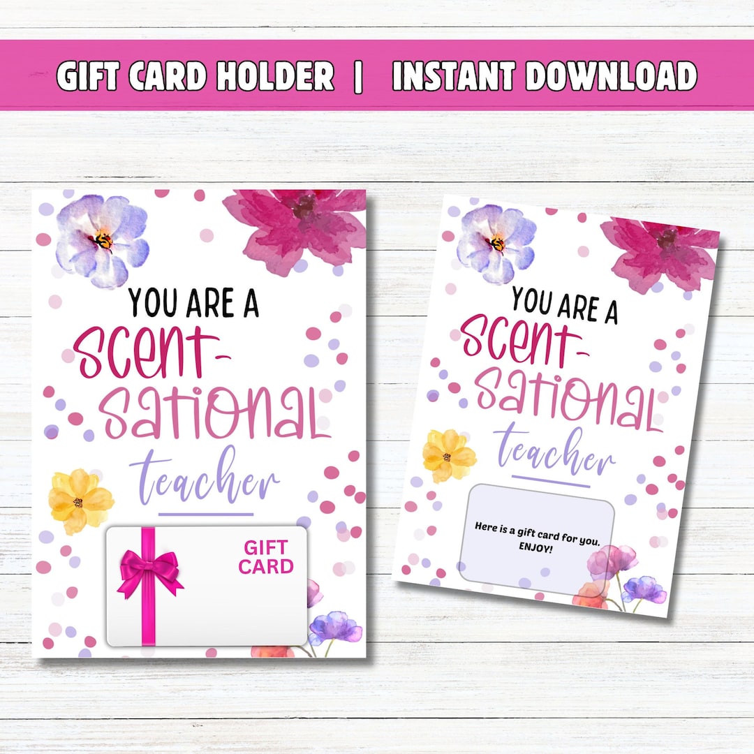 Teacher Appreciation Printable Gift Card Holder, Teacher Gift Card ...