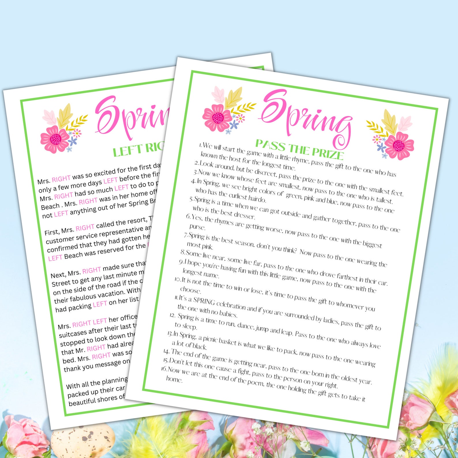 Printable SPRING Game Bundle, Spring Party Games and Activities, Kids ...
