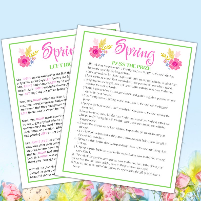 Printable SPRING Game Bundle Spring Party Games and - Etsy