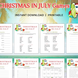 Christmas in July Party Games Bundle, Christmas in July Games, Christms ...