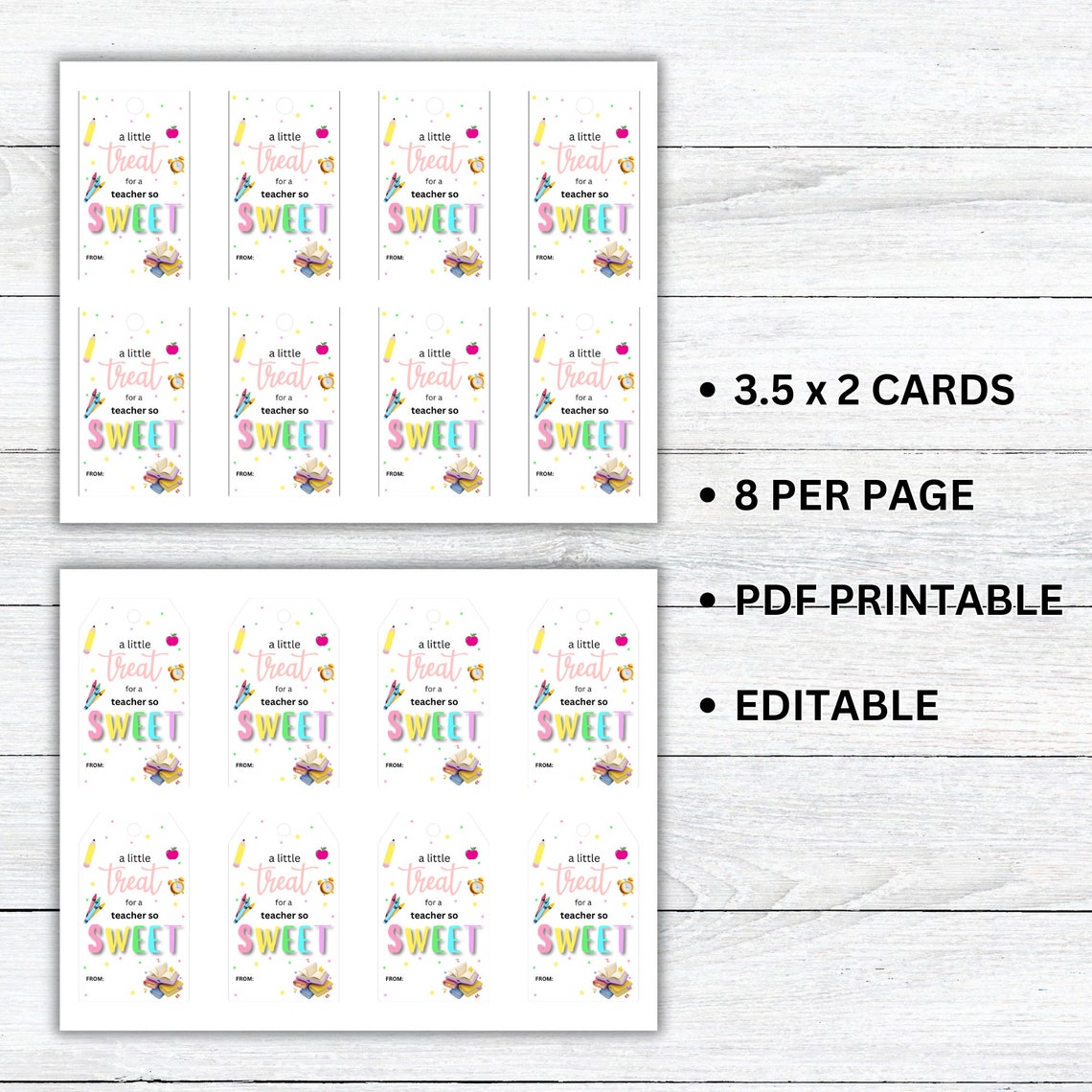 Editable Sweet Treat Teacher Gift Tag (digital Download) - Etsy