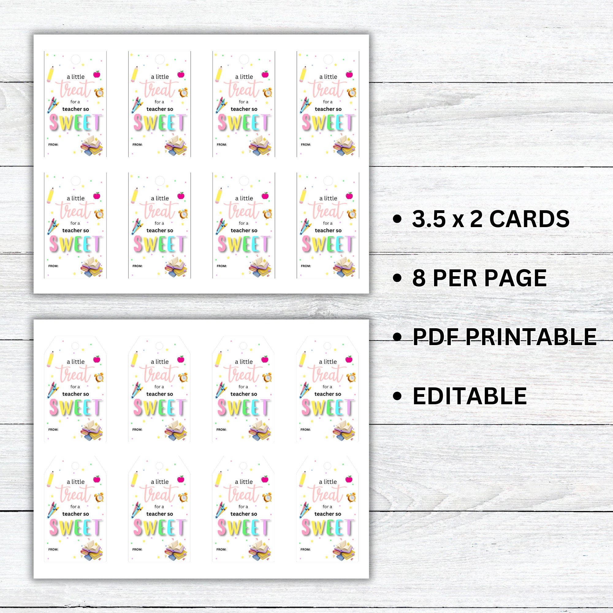 Editable Sweet Treat Teacher Gift Tag, Teacher Appreciation, End of ...