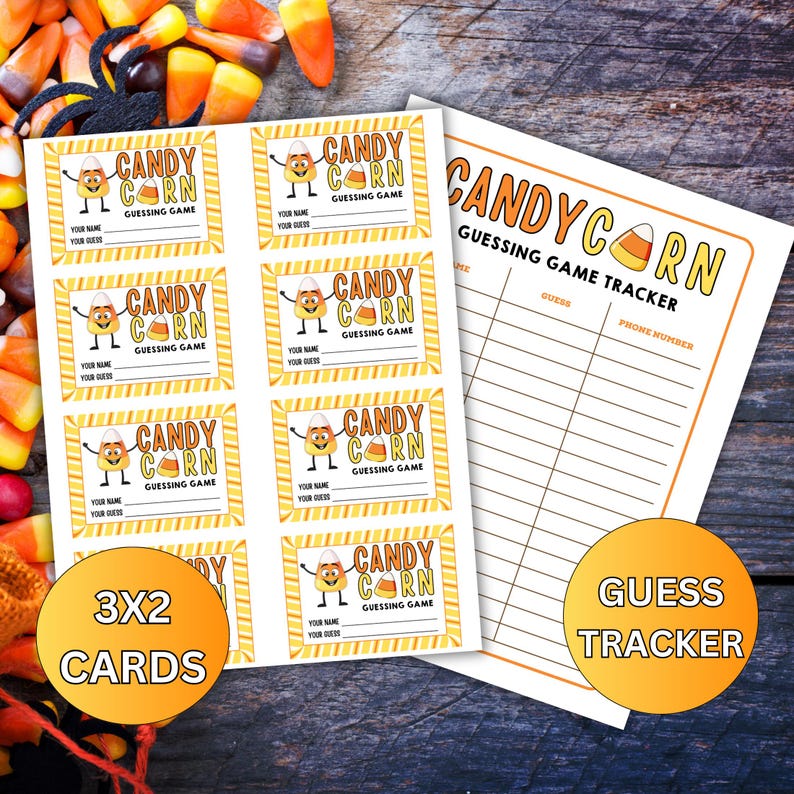 Candy Corn Guessing Game Printable, Classroom Game, Halloween Party ...