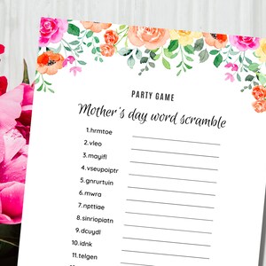 Mother's Day Game, Mother's Day Printable, Mother's Day Craft, Happy ...