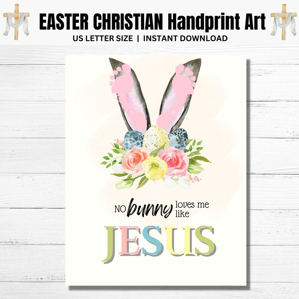 Easter Handprint Footprint Craft Printable, Preschool Craft, Easter ...
