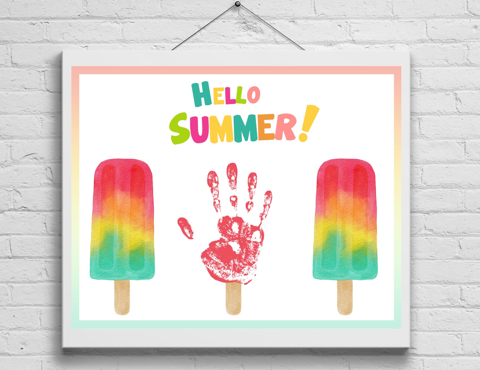 Summer Handprint Art, Summer Craft, Kids Handprint Art Craft, Summer ...
