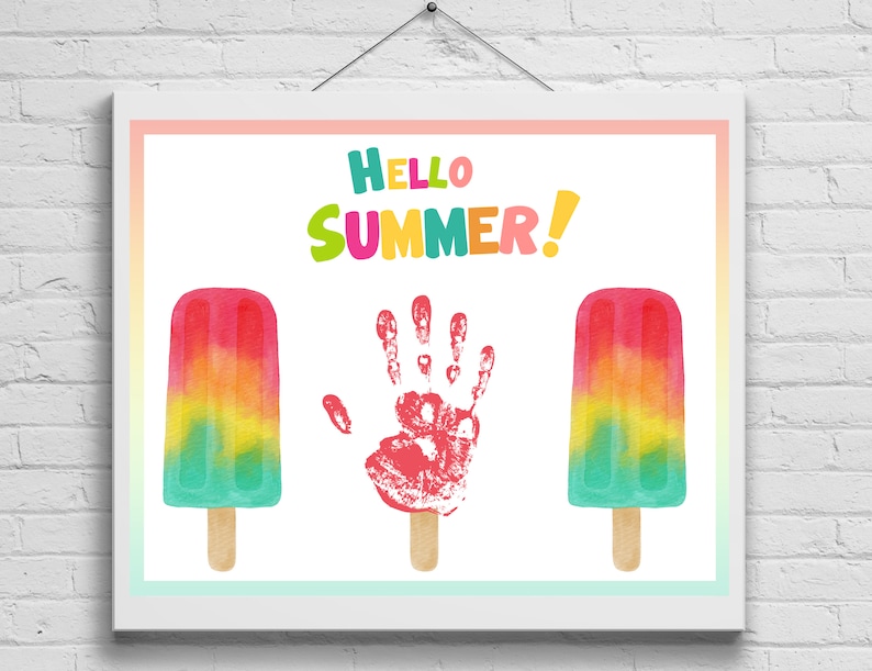 Summer Handprint Art, Summer Craft, Kids Handprint Art Craft, Summer ...