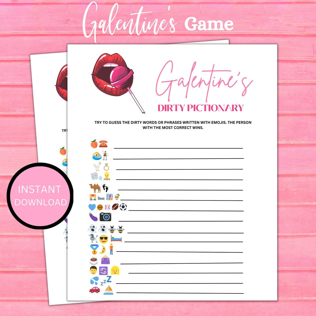 Printable Galentine's Day Game, Dirty Pictionary Game and Activity ...