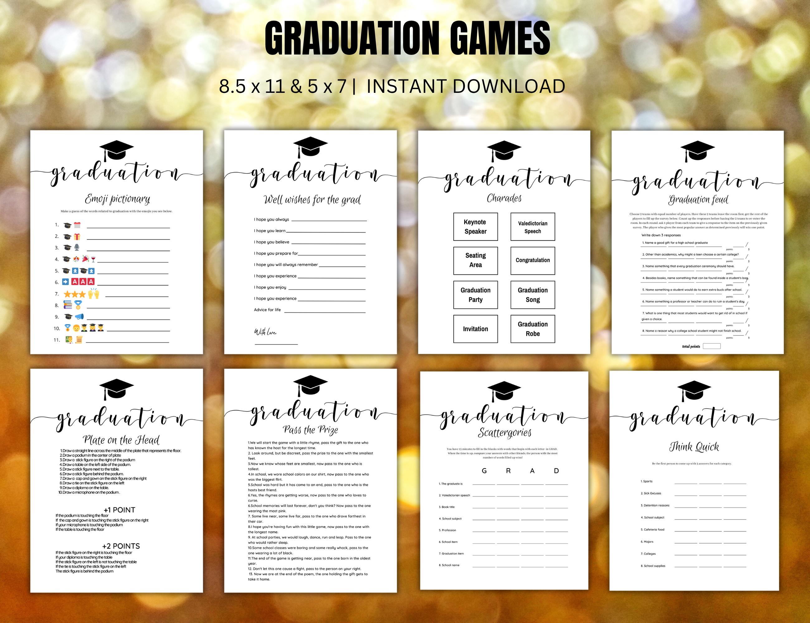 Printable Graduation Games, 2026 Graduation Games, Graduation Party ...