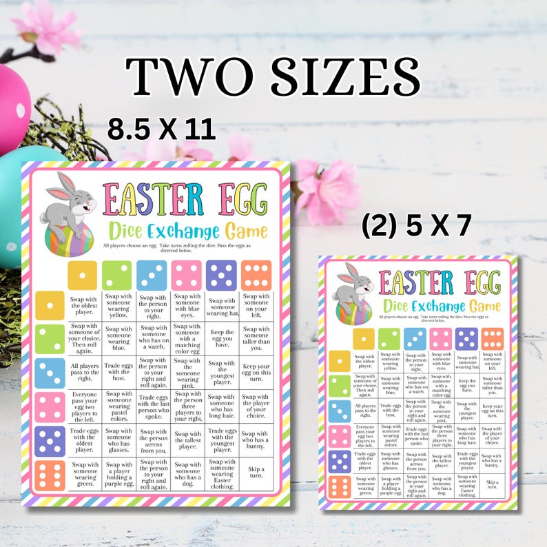 Dice Easter Egg Exchange Game, Easter Dice Game, Kids Adults Family ...