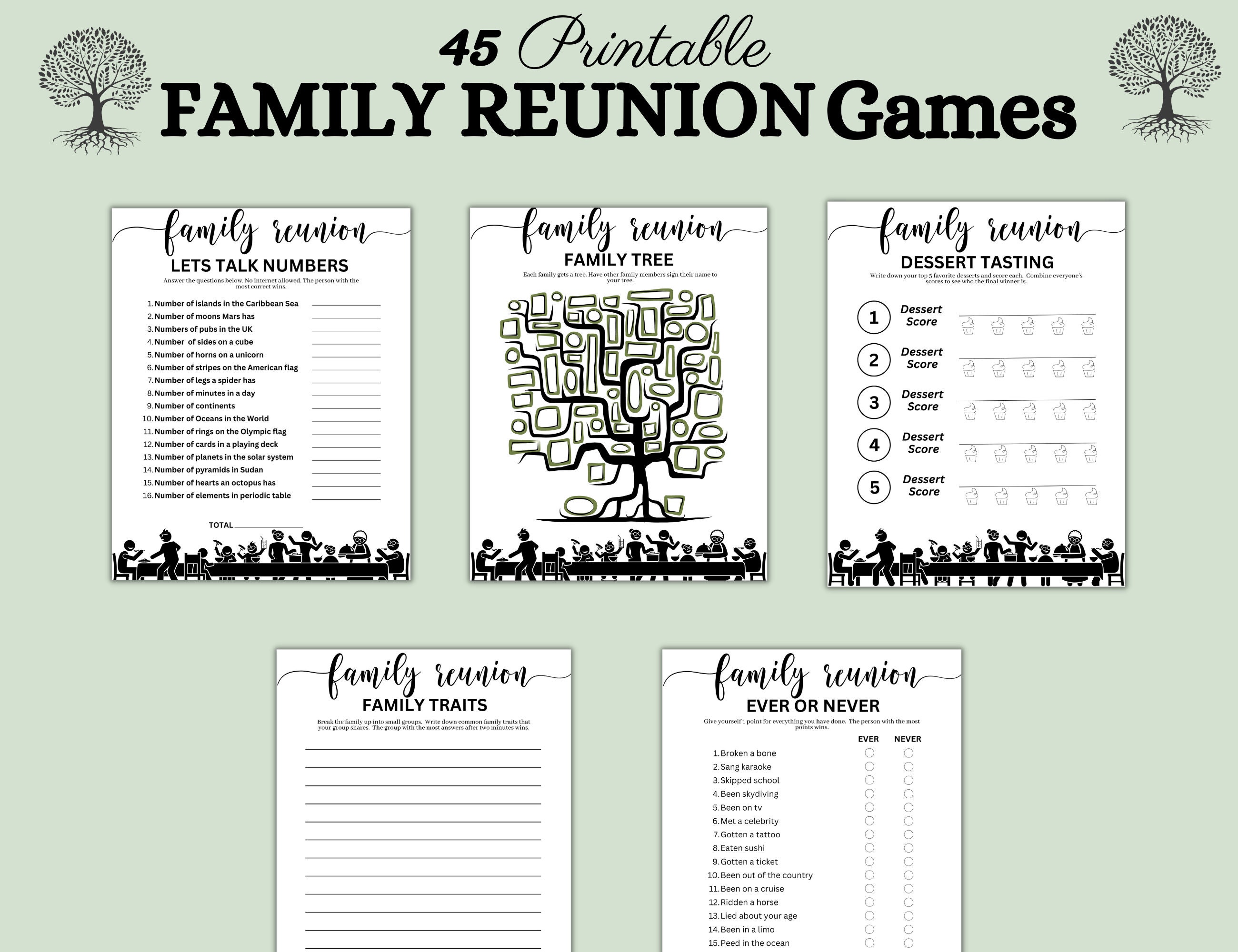 Family Reunion Game Bundle, Printable Family Games, Family Reunion ...
