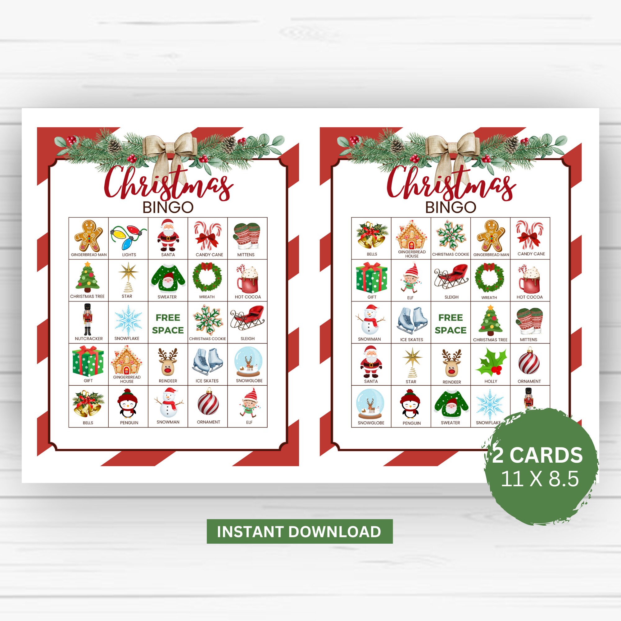 30 Unique Christmas Bingo Game Kids and Adult, Bingo Card Christmas ...