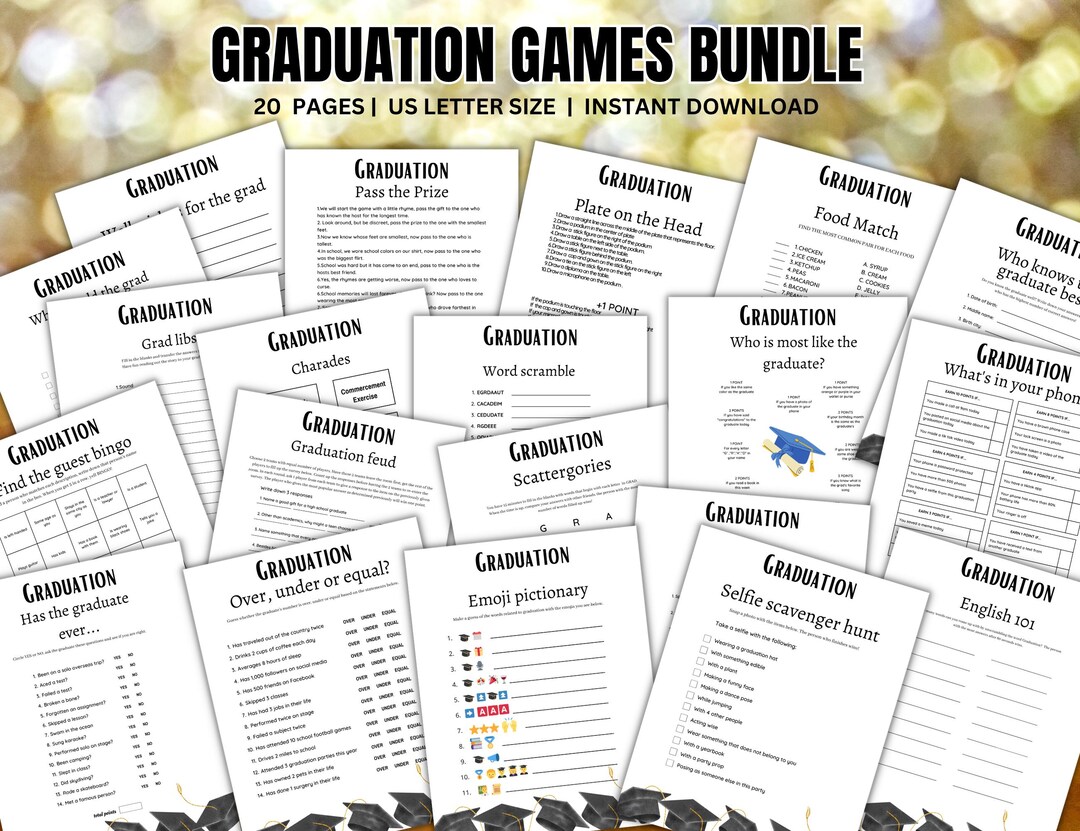 Printable Graduation Games, 2026 Graduation Games, Graduation Party ...