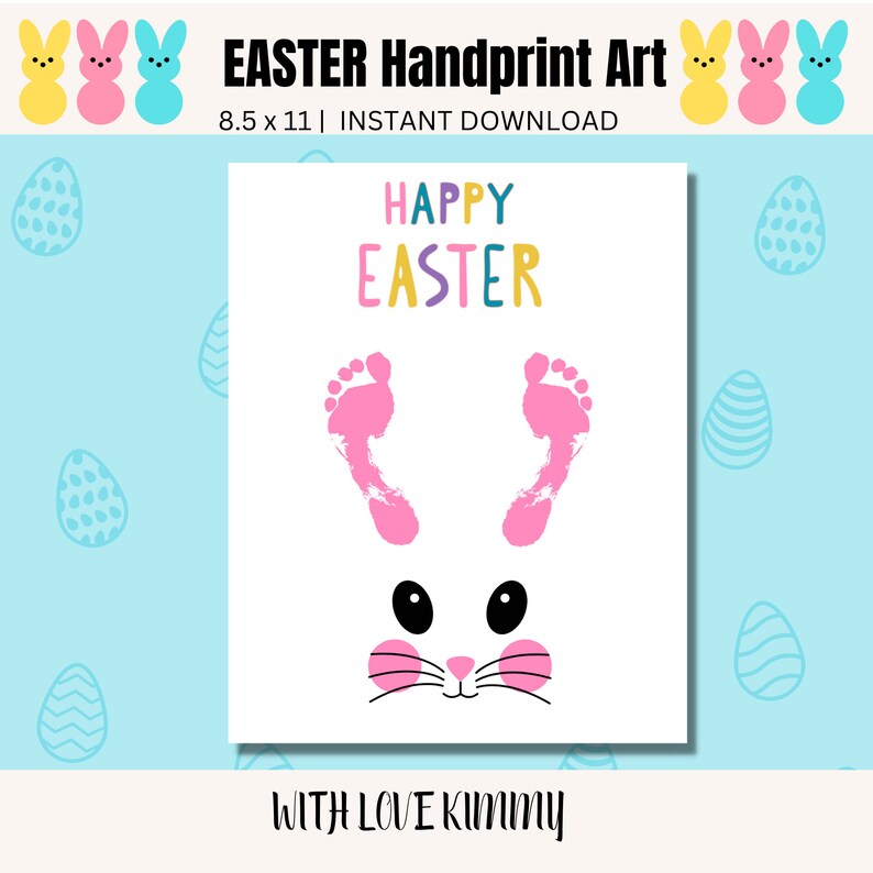Easter Handprint Footprint Craft Printable, Preschool Craft, Easter ...