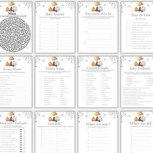 Halloween Gender Reveal Printable Games Bundle, Halloween Gender Party ...