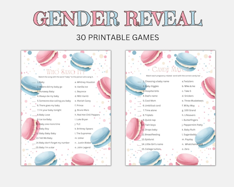 Gender Reveal Games Bundle, Gender Reveal Party, Gender Reveal Games ...