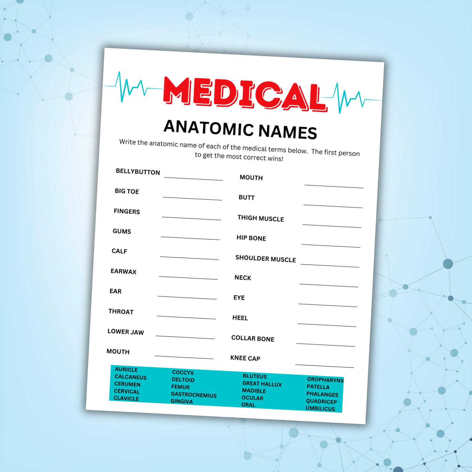 Medical Game, Printable Nursing Games, Doctor Games, Radiology Games ...