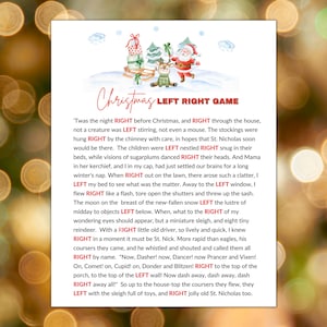 Christmas Left Right Game, Christmas Games Printable, Family Christmas ...