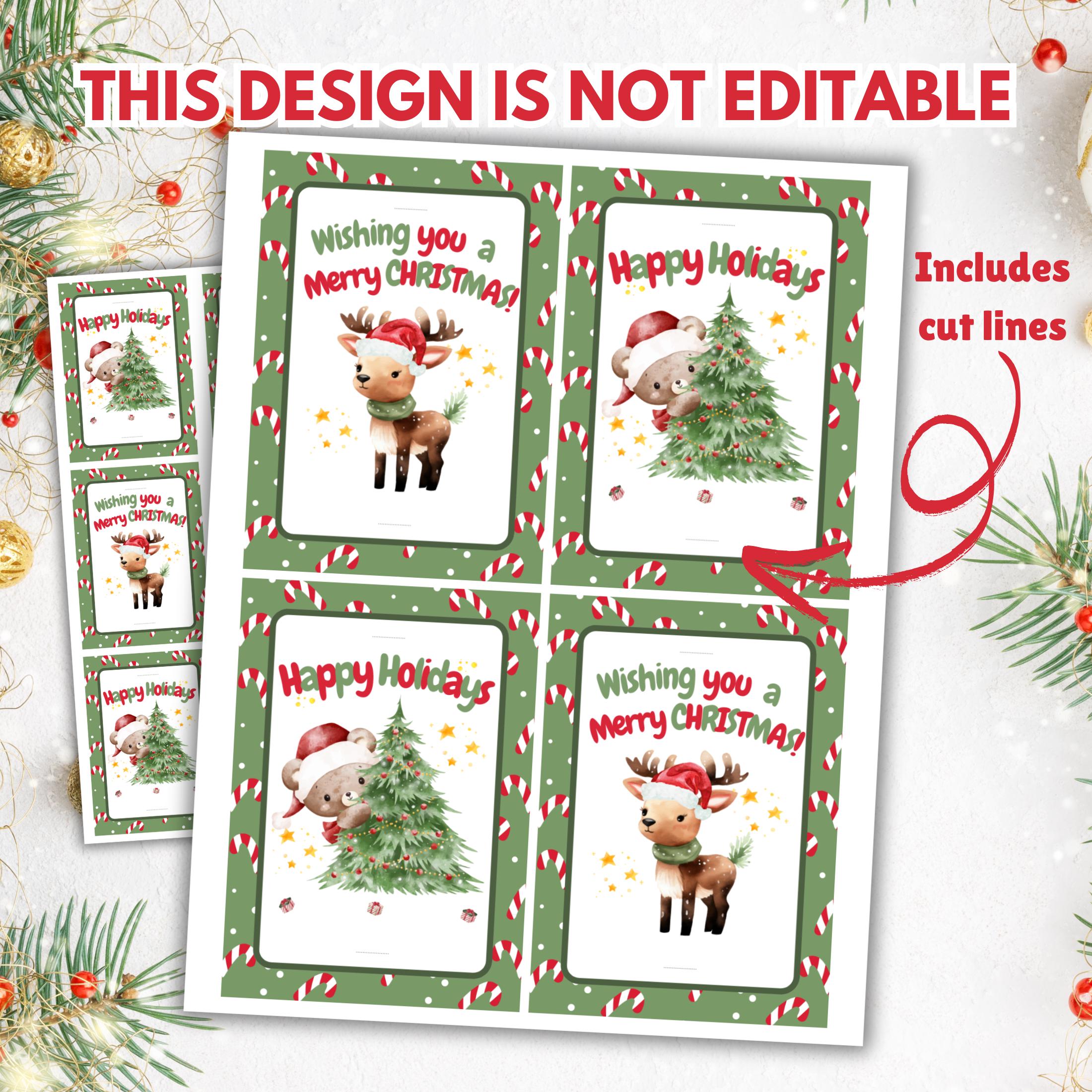 Christmas Candy Cane Gift Tag, Kids Candy Cane Favors Gift Tags, Candy ...