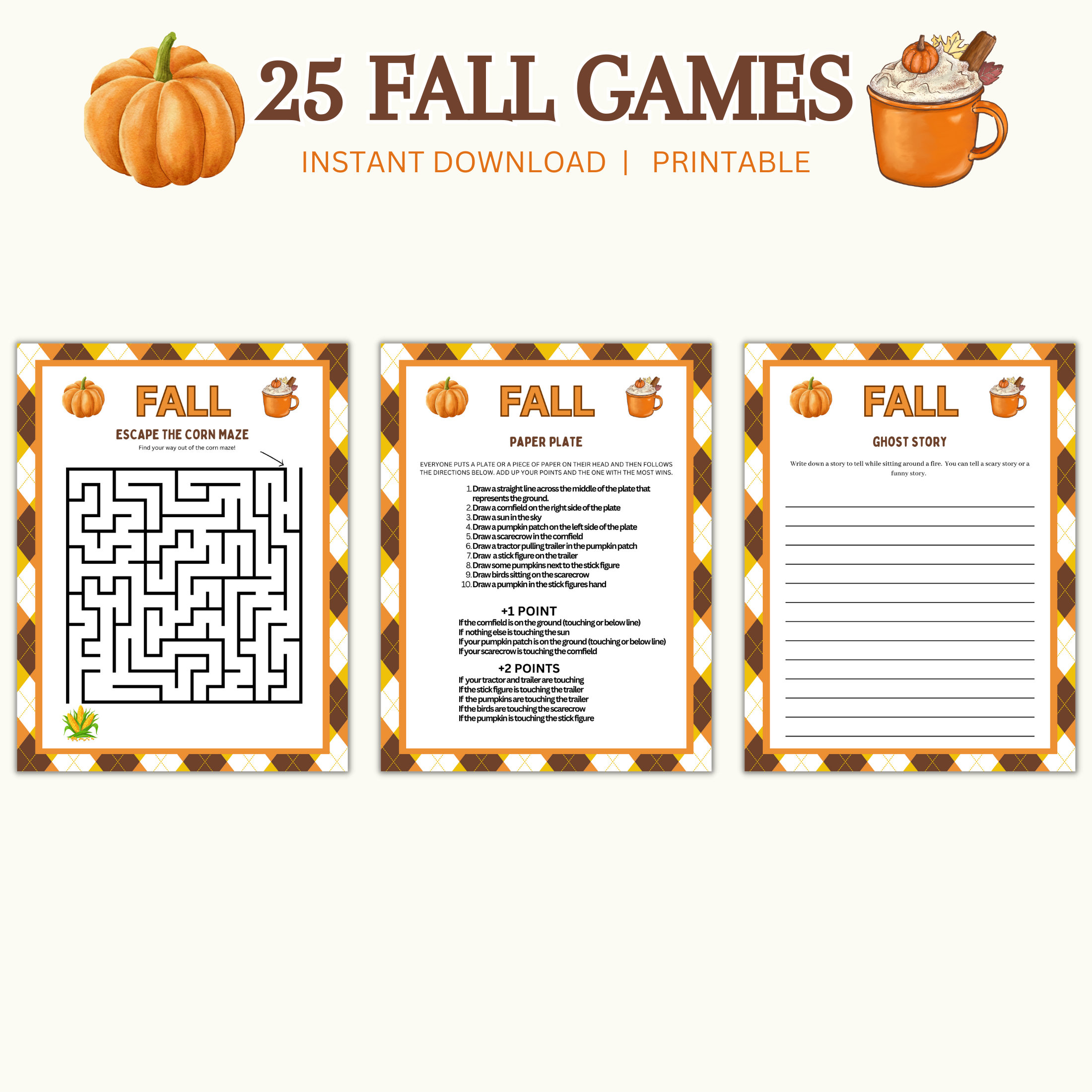 Fall Games Bundle, Fall Games, Fall Games for Kids and Adult, Fall ...