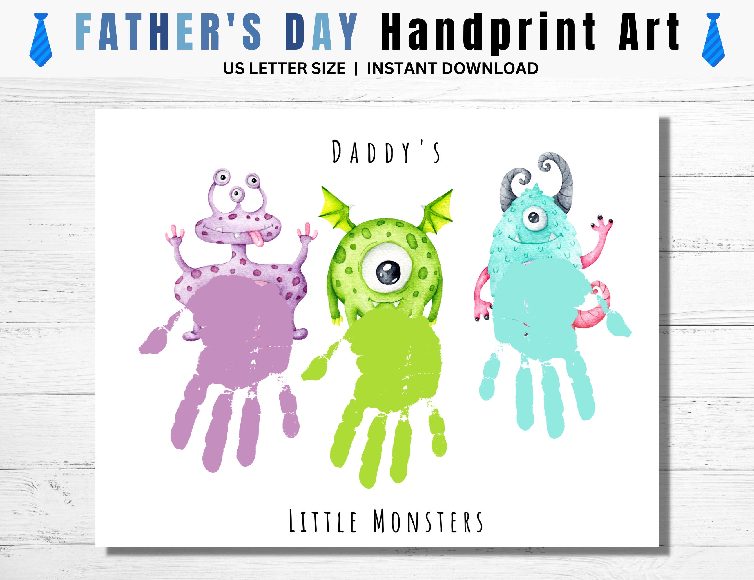 Father's Day Handprint Activity, Father's Day Printable, Happy Father's ...