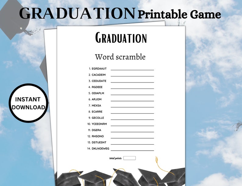 Printable Graduation Games, Selfie Scavenger Hunt 2026 Graduation Games ...