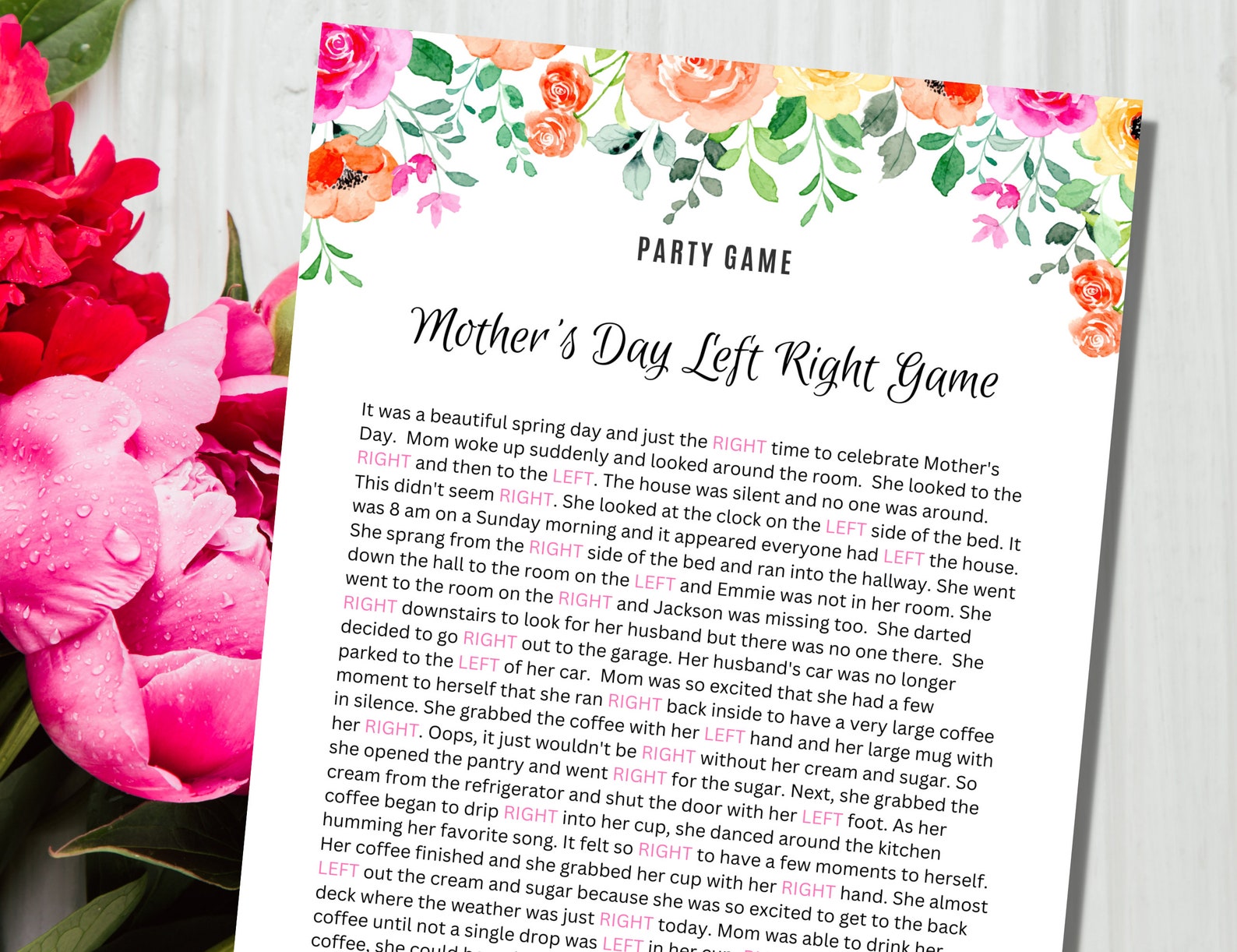 Mother's Day Game, Mother's Day Printable, Mother's Day Craft, Happy ...