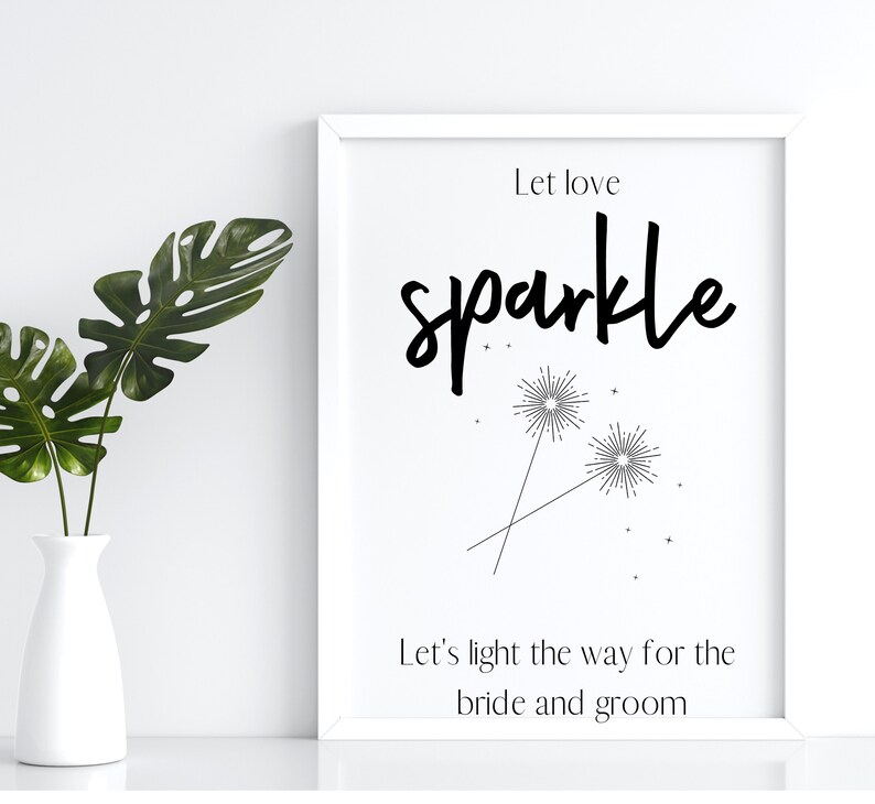 Printable Sparkler Wedding Sign | Modern Wedding Signs Template ...