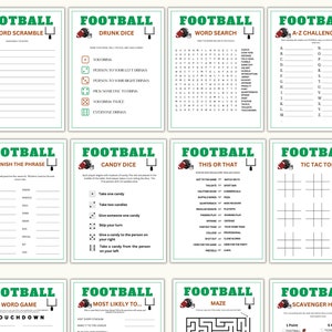 Football Games Bundle, Football Party Games, Football Birthday Party ...