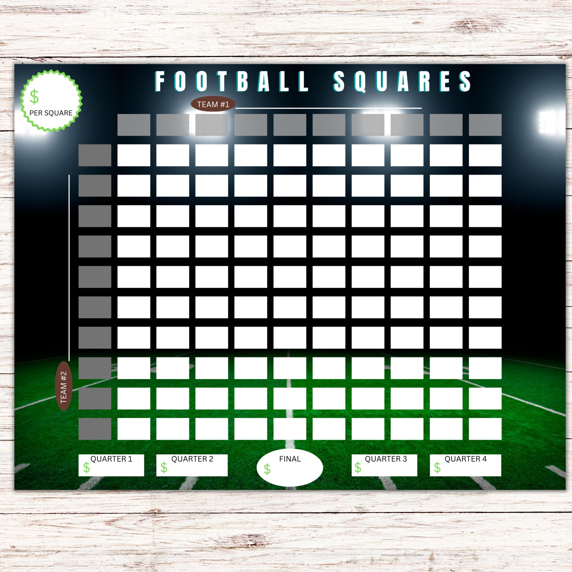 Football Squares, Football Squares, Football Board, Football Party Game ...