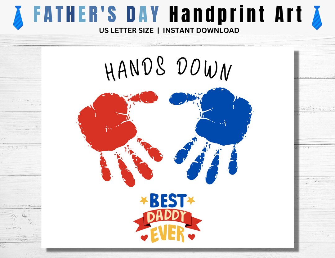Father's Day Handprint Activity, Father's Day Printable, Happy Father's ...