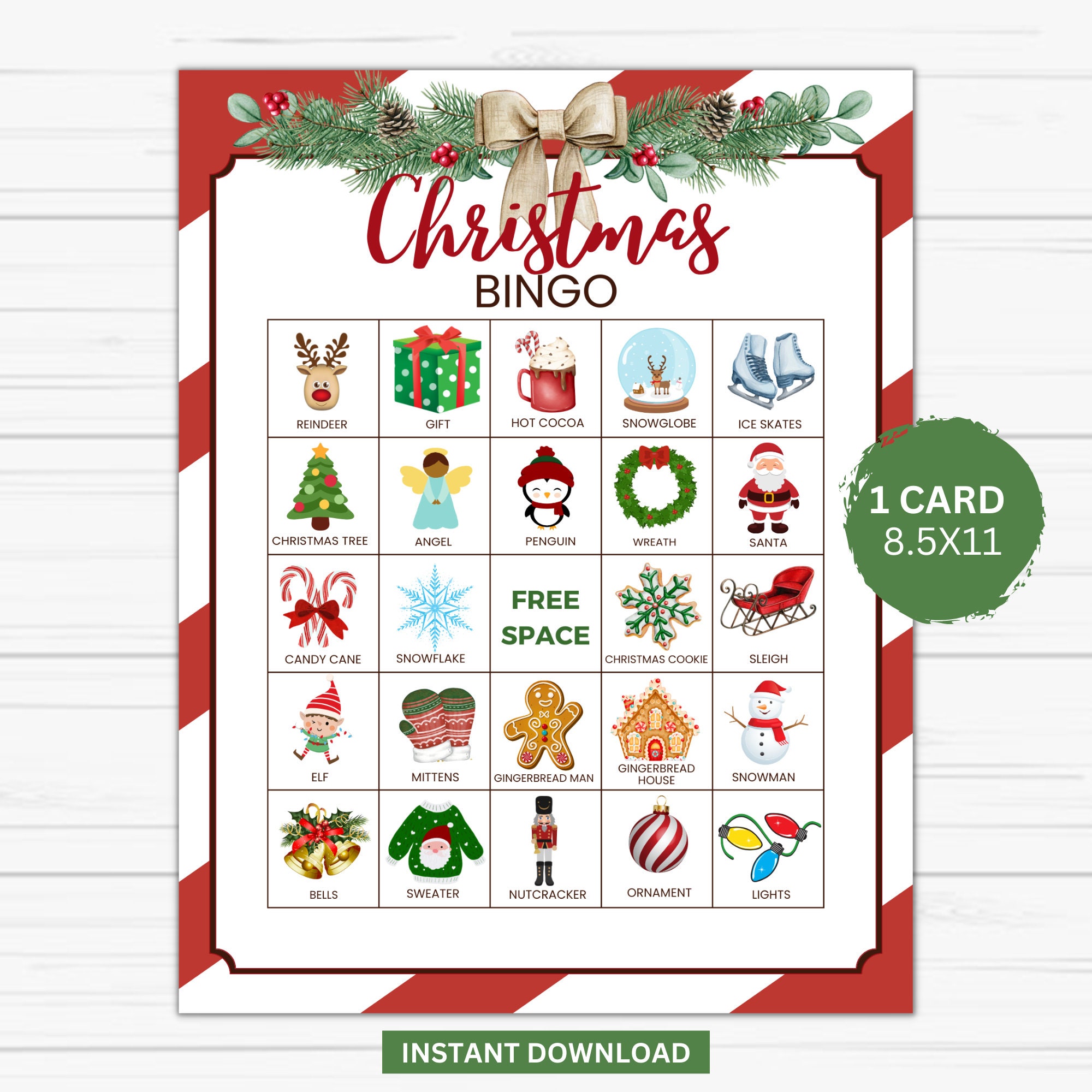 30 Unique Christmas Bingo Game Kids and Adult, Bingo Card Christmas ...
