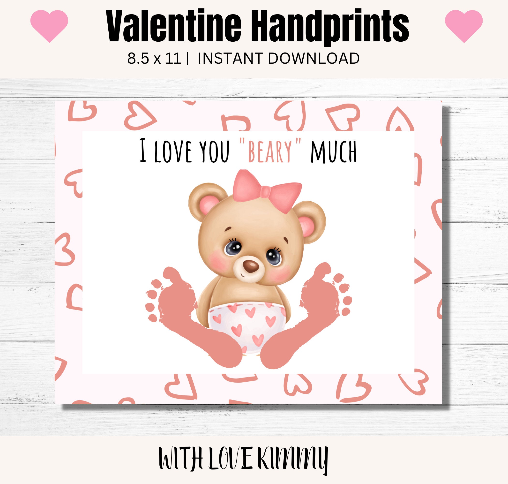 Valentine Handprint Craft Printable Bundle, Valentine Preschool Craft ...
